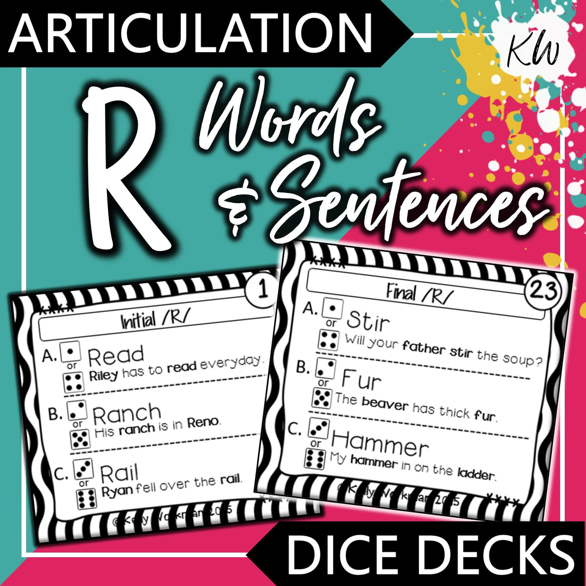 Articulation /R/ DICE DECKS – The Elementary SLP