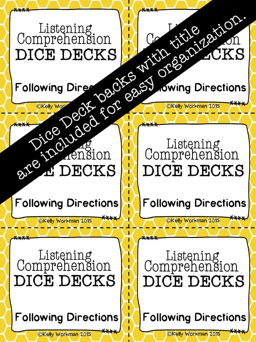 Following Directions DICE DECKS – The Elementary SLP