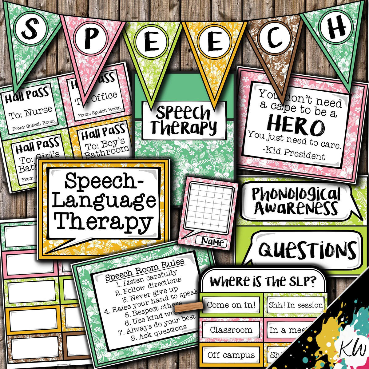Speech Therapy Decor: Hawaiian Speech Room Decor – The Elementary SLP