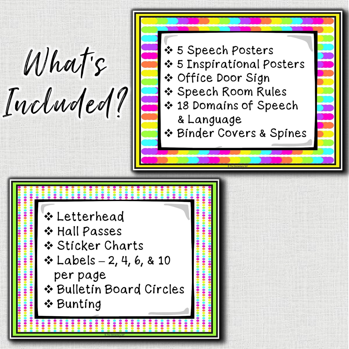 Speech Therapy Decor: Neon Speech Room Decor – The Elementary SLP