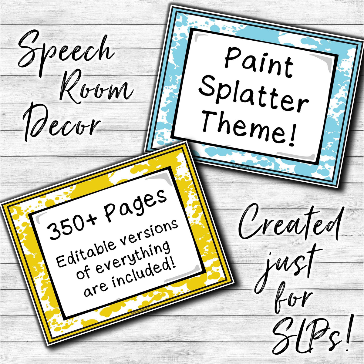 Speech Therapy Decor: Paint Splatter Speech Room Decor – The Elementary SLP