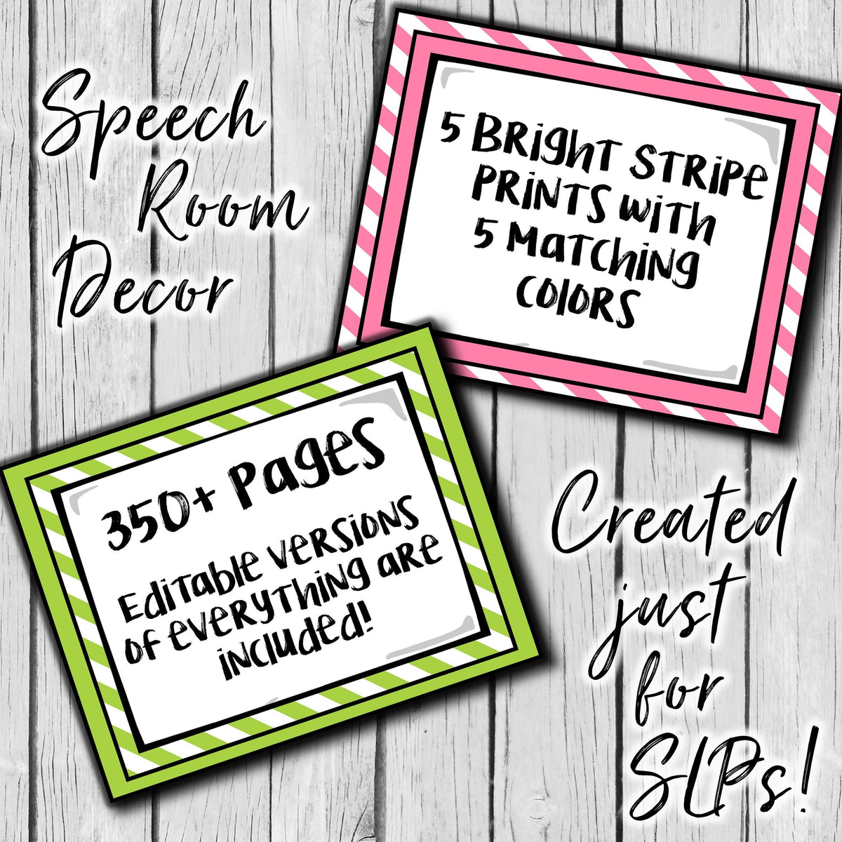 Speech Therapy Decor: Bright Stripes Speech Room Decor – The Elementary SLP